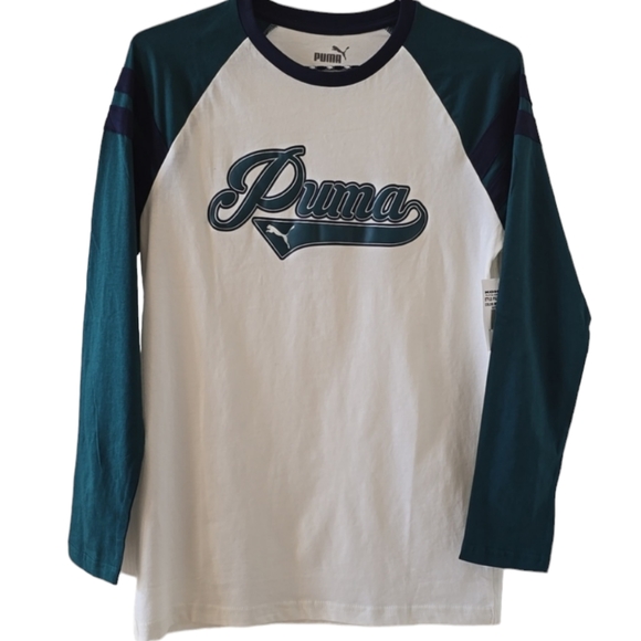 Puma | Shirts & Tops | Puma Signature Boys Green Blue And Offwhite ...